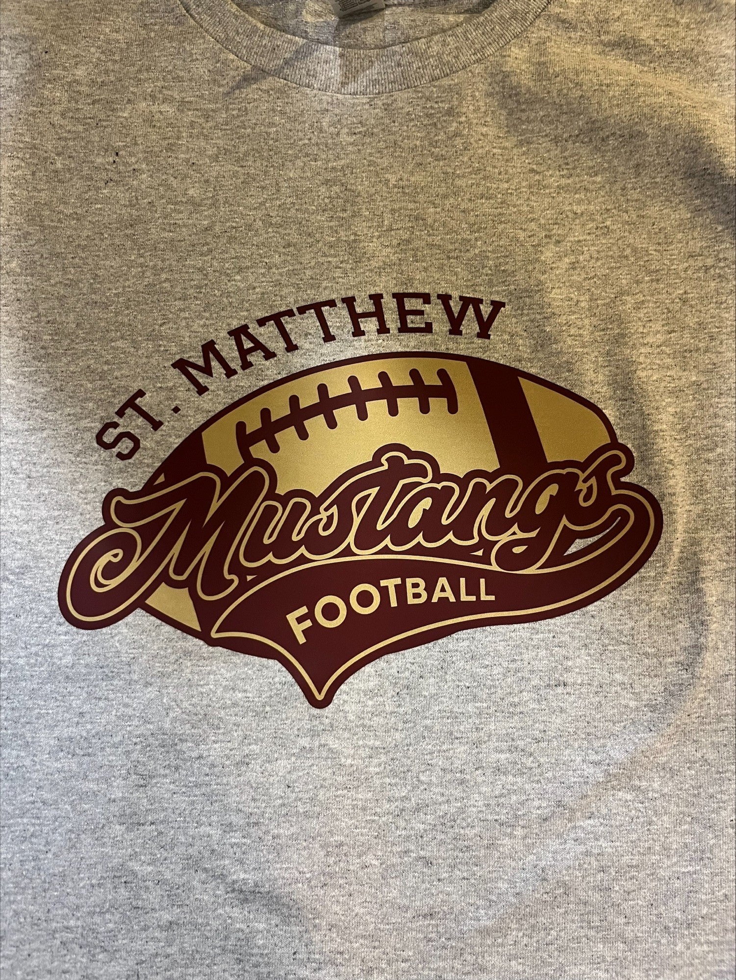 St. Matthew Football Heavy Blend Fleece Crew Sweatshirt – Mustang ...